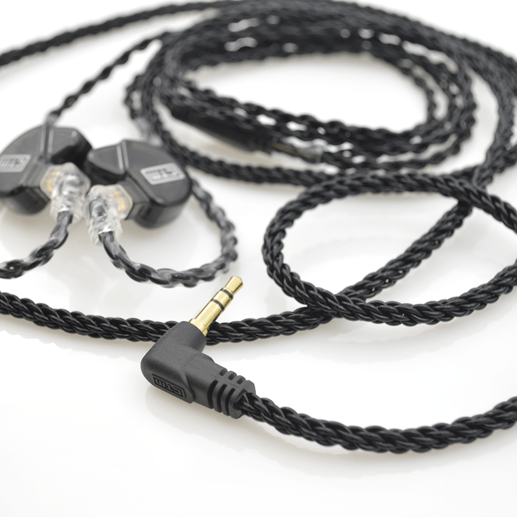 CTM Earphone 8-wire cable | Black | 2-Pin – Clear Tune Monitors